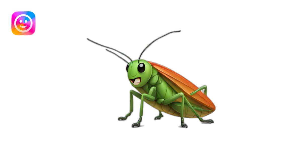 cute Anthropomorphic cricket emoji | AI Emoji Generator
