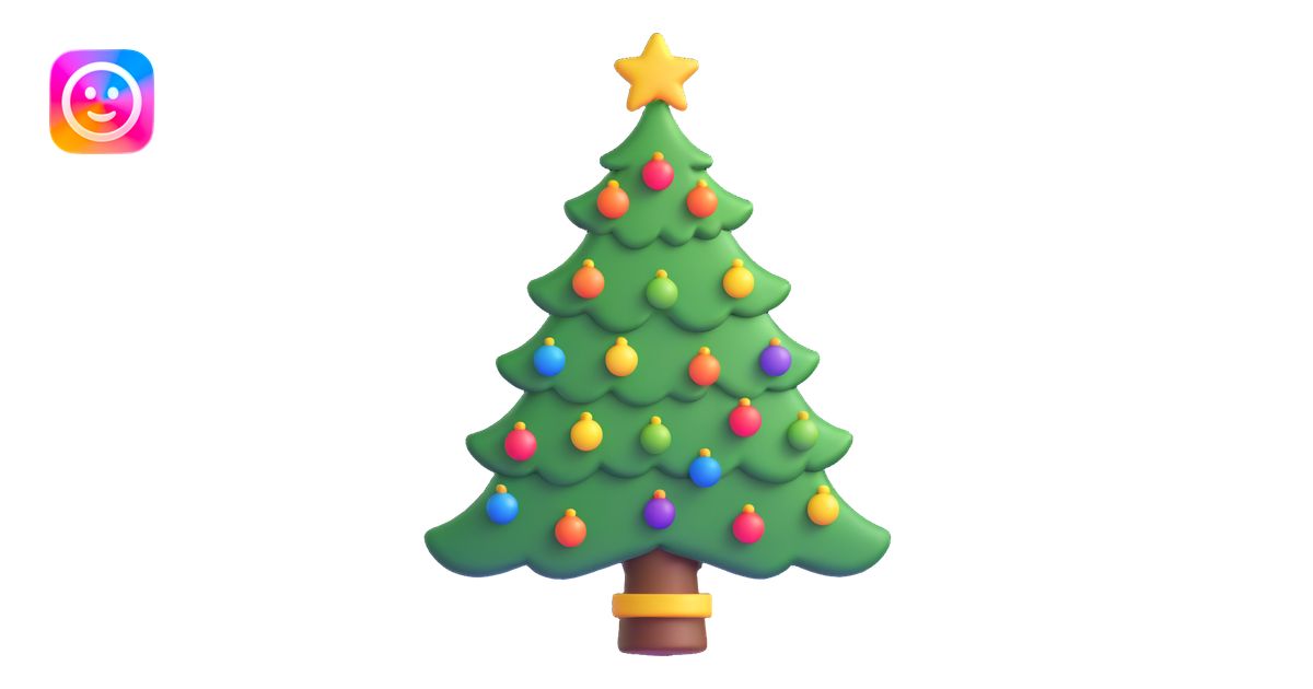 A Christmas tree shape emoji with rainbow colors emoji | AI Emoji Generator