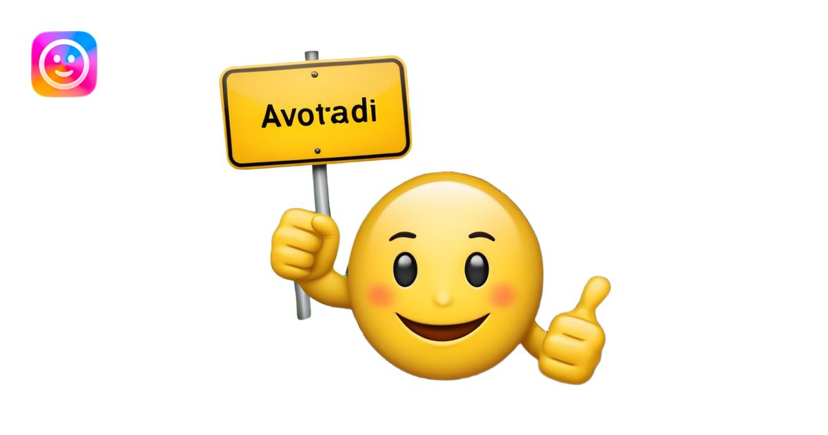Create a cheerful emoji showing a yellow road sign with a thumbs-up ...