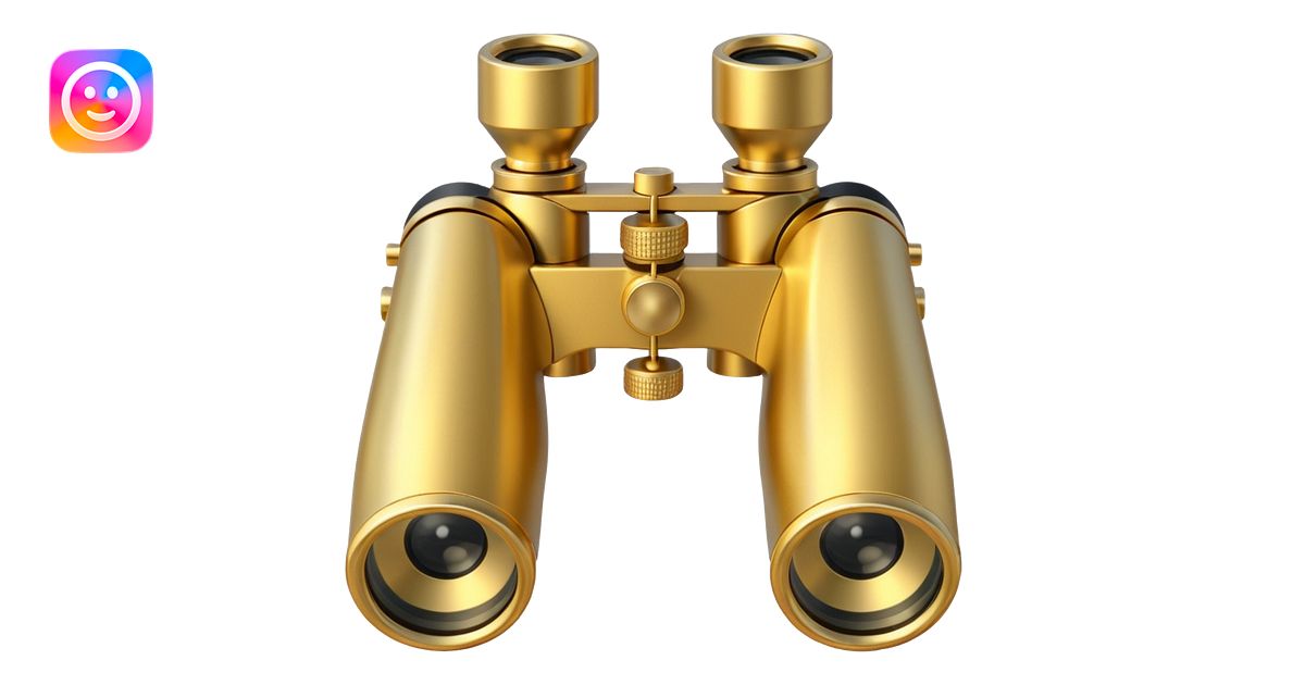 gold binoculars with large lenses simple eye holes and straight shaft ...