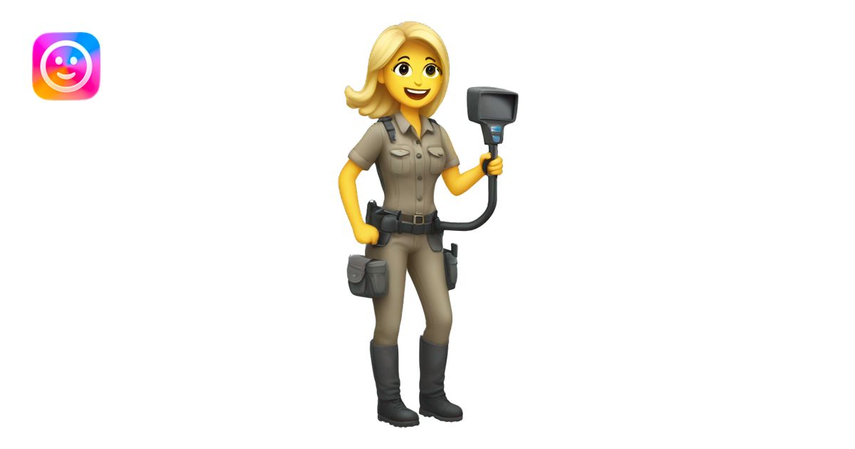 Happy woman metal detector emoji | AI Emoji Generator