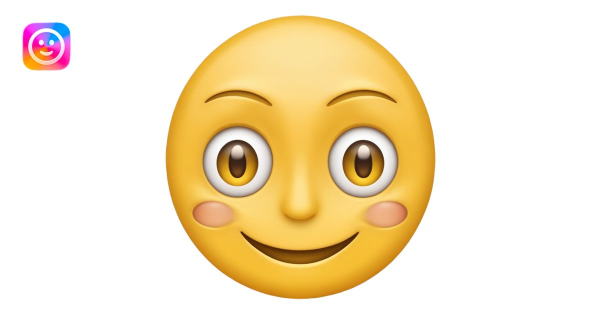Standard yellow smile emoji but with both eyes looking in different ...