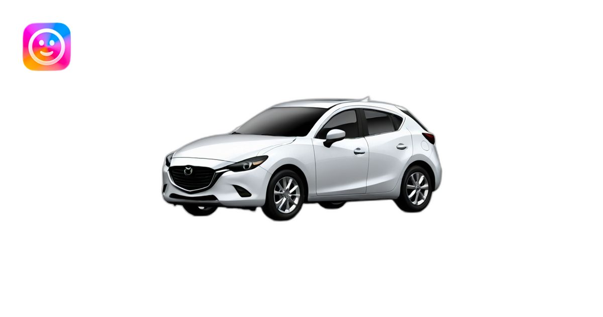 Mazda-all new axela3-white emoji | AI Emoji Generator