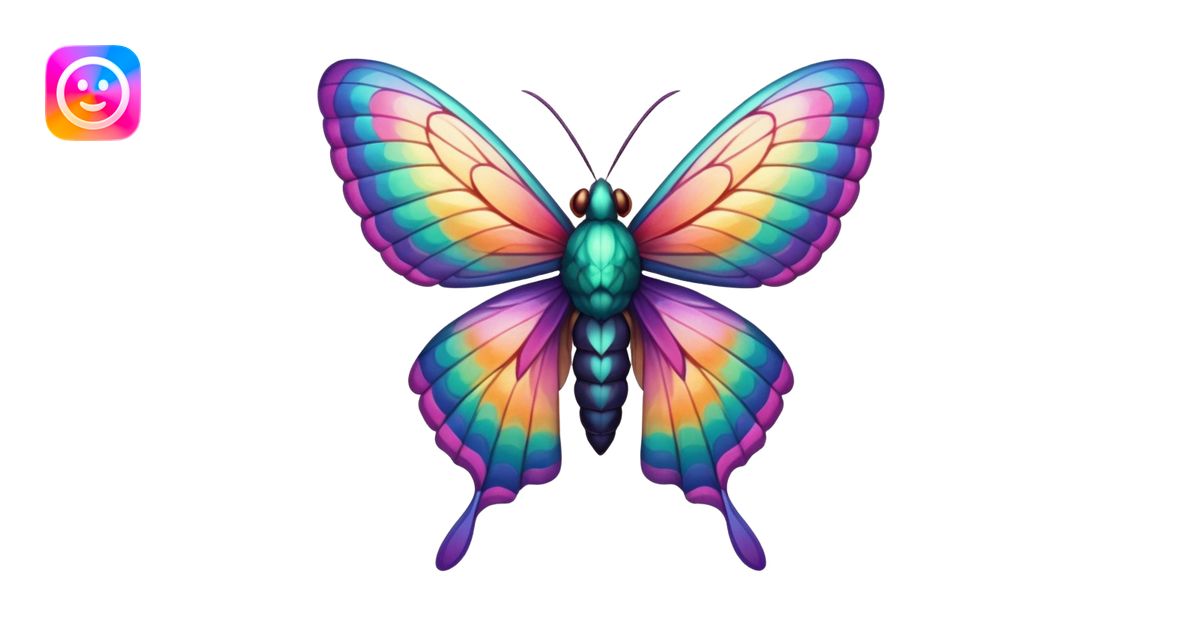 colorful moth with wings spread emoji | AI Emoji Generator