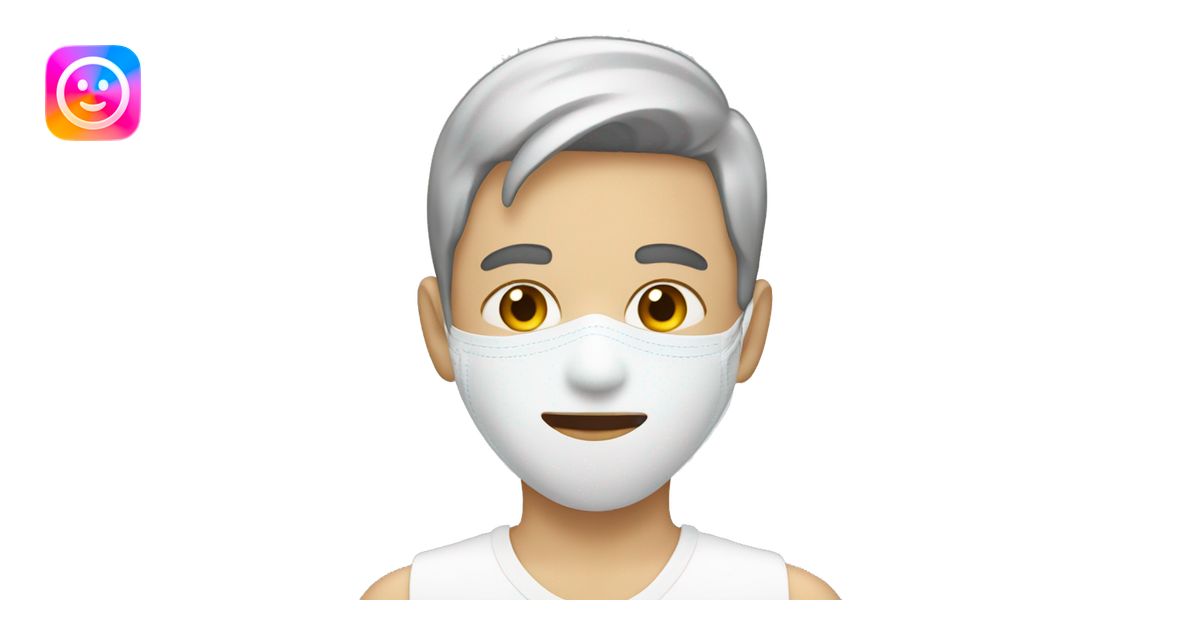 a white boy with a skin care mask on his face emoji | AI Emoji Generator