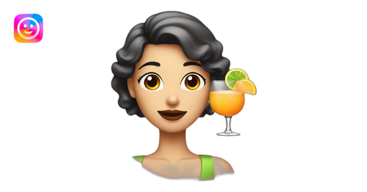 lady drinking cocktail emoji | AI Emoji Generator