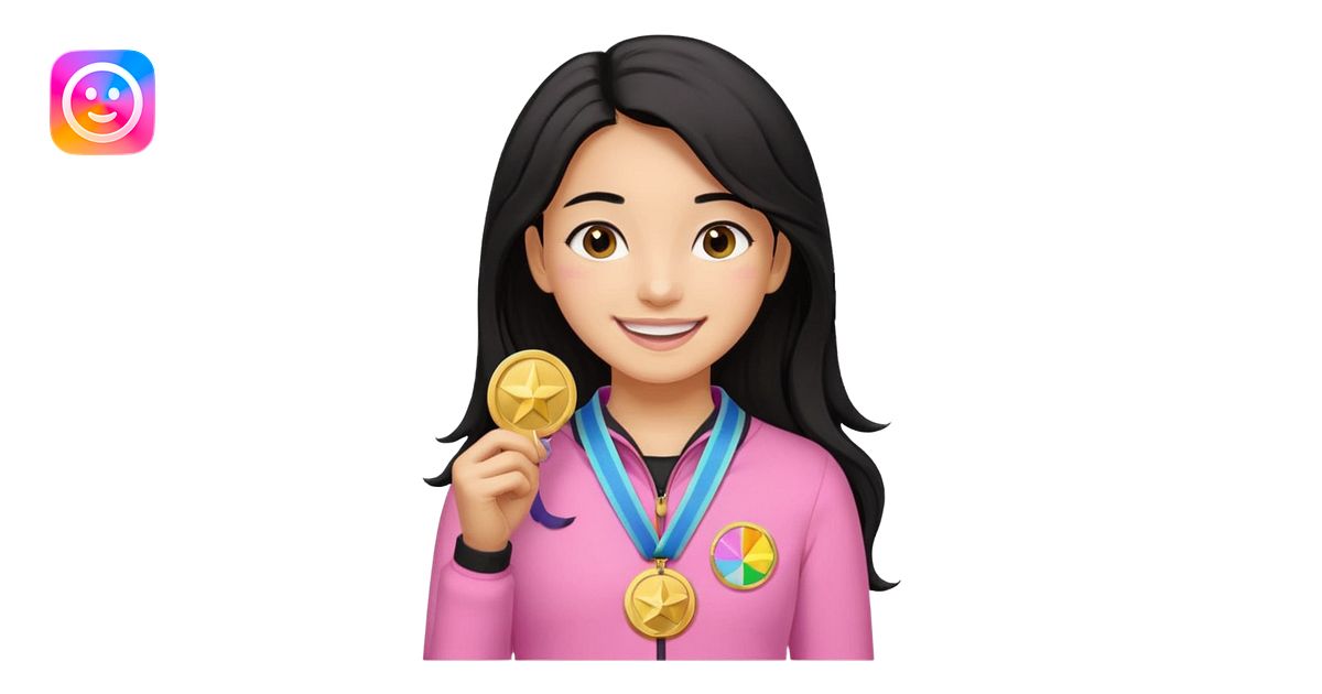 black haired girl wearing pastel pink with one medal, remove any hats ...