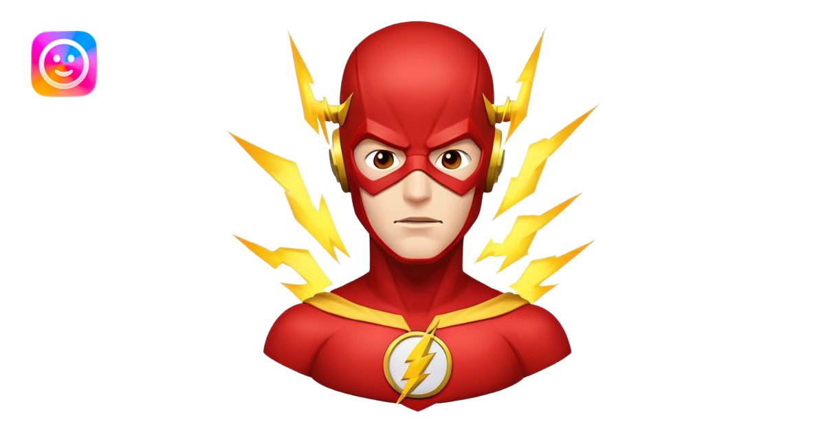 face of The Flash superhero with bold expression, red mask, and yellow ...