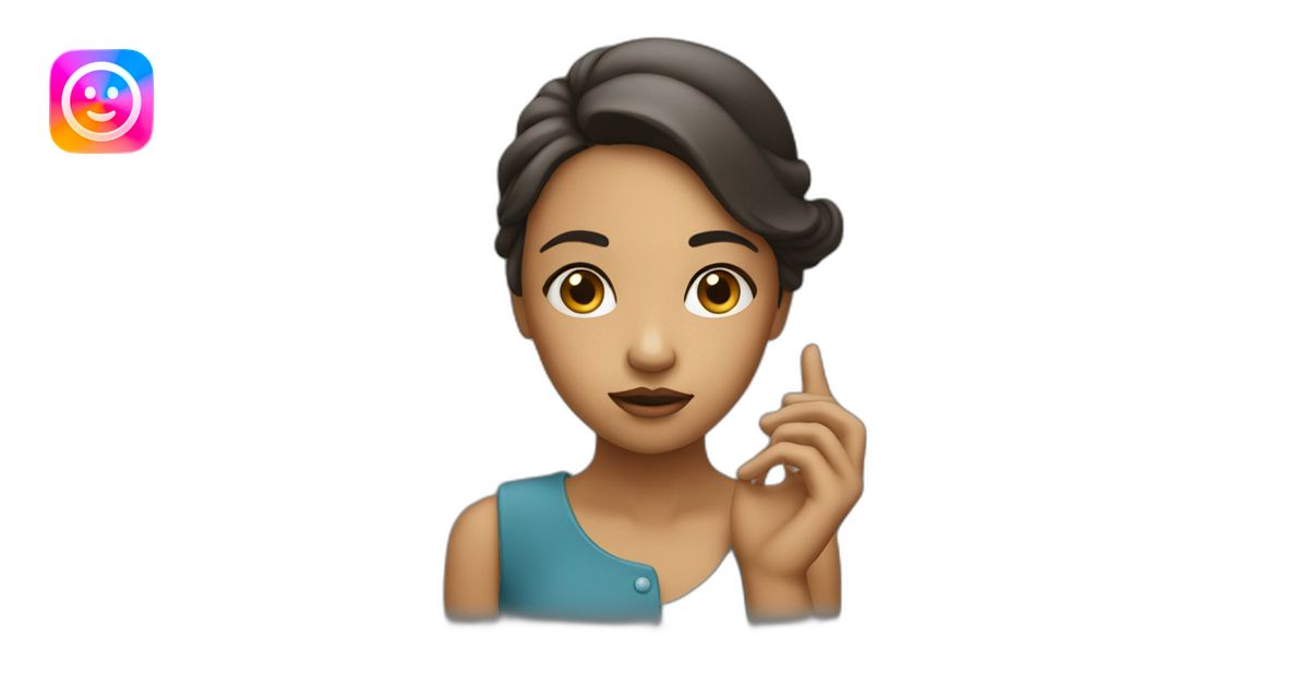 thinking girl with a hand by her face emoji | AI Emoji Generator