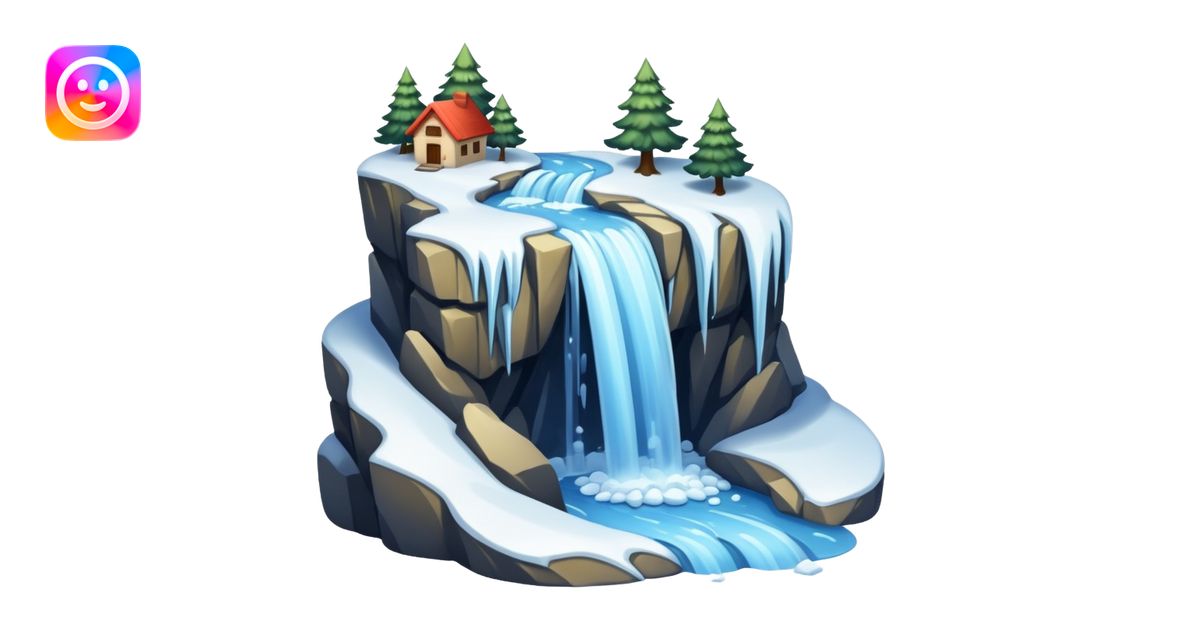 winter snow waterfall emoji | AI Emoji Generator