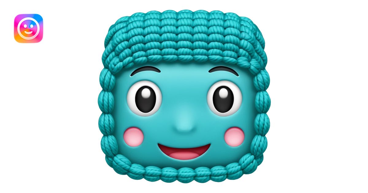 crochê na cor ciano emoji | AI Emoji Generator