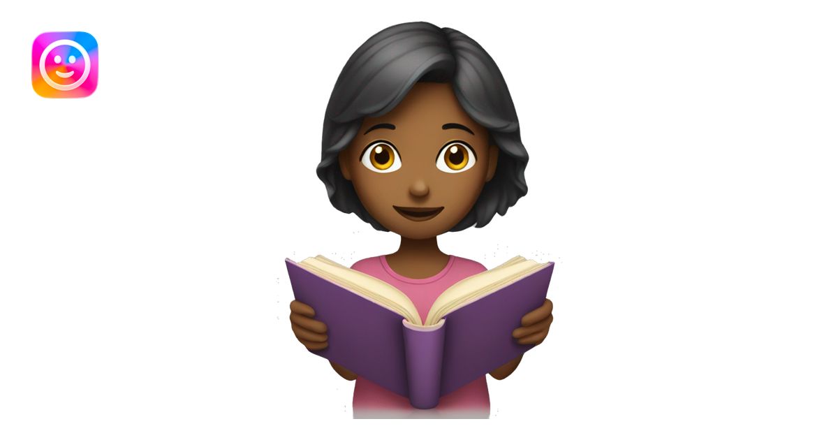 Girl reading a book emoji | AI Emoji Generator