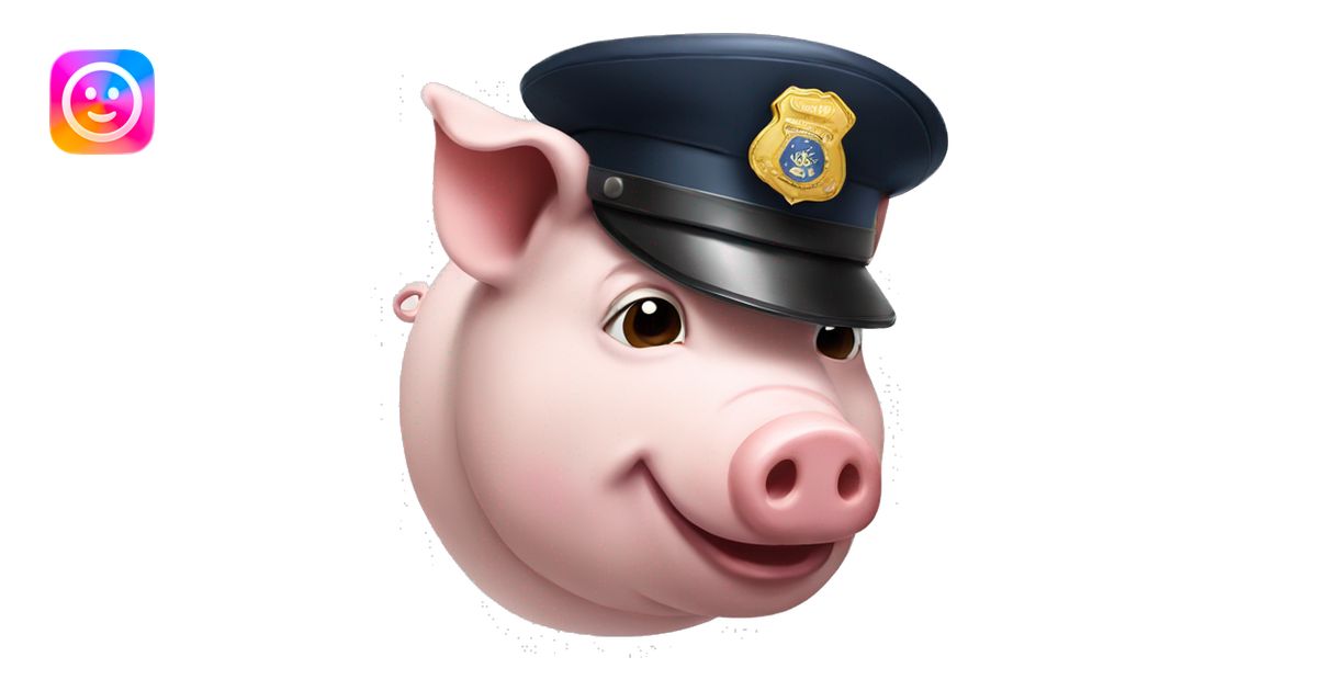 Pig wearing cop hat emoji | AI Emoji Generator