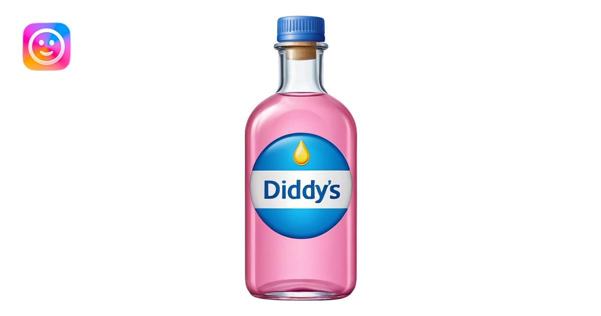 bottle of oil blue top pink outside with logo that says Diddys Oil ...