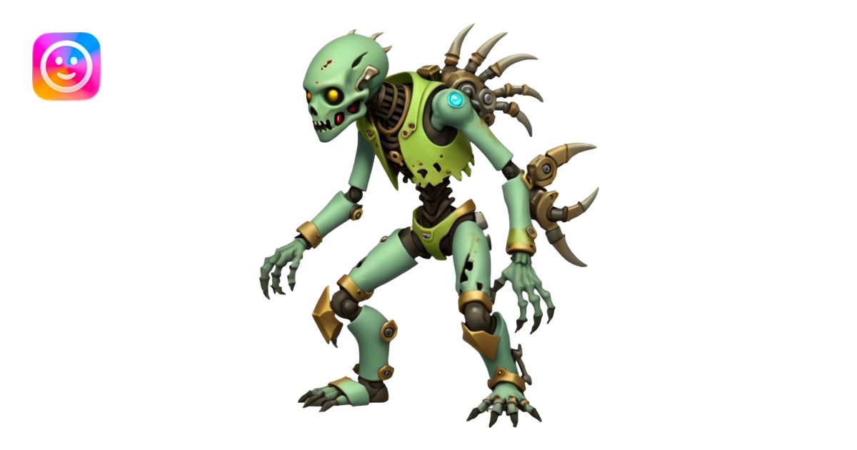 Zombie vernid-protogen-primagen-fusion-hybrid, full body emoji | AI ...