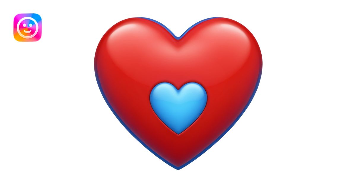 corazon azul y rojo emoji | AI Emoji Generator