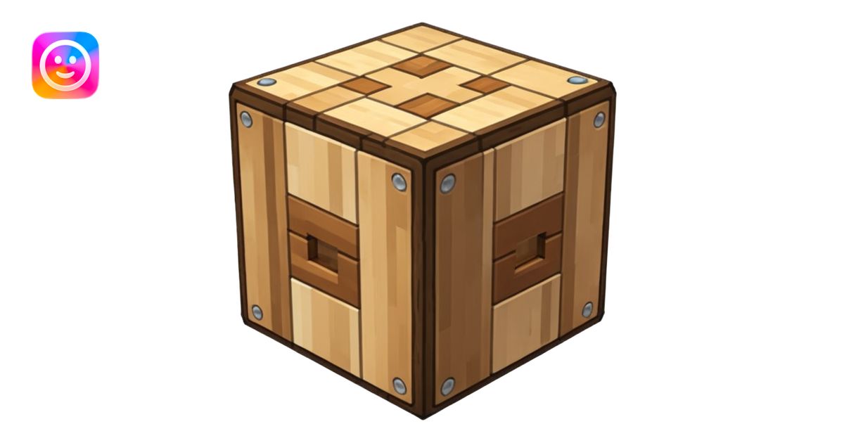 minecraft crafting station in a minecraft cube style emoji | AI Emoji ...