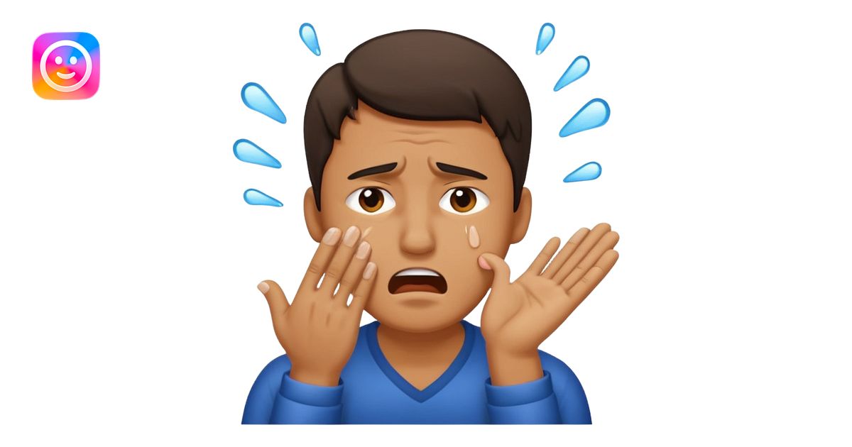 Generate me a dude slapping his face in annoyance while he's crying emoji | AI Emoji Generator