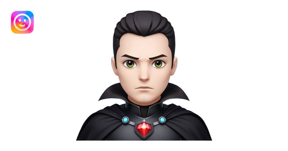 dark sci-fi villain portrait, head and shoulders only, black armor ...