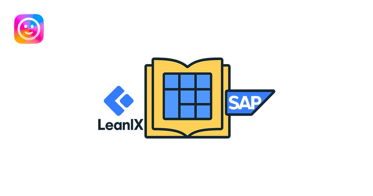 combined icon with LeanIX and SAP logos side by side and catalog (open ...