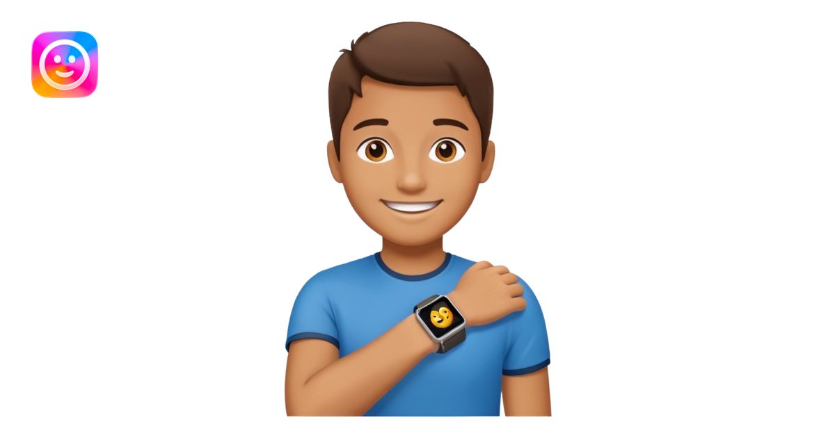 Young person wearing a smartwatch emoji | AI Emoji Generator