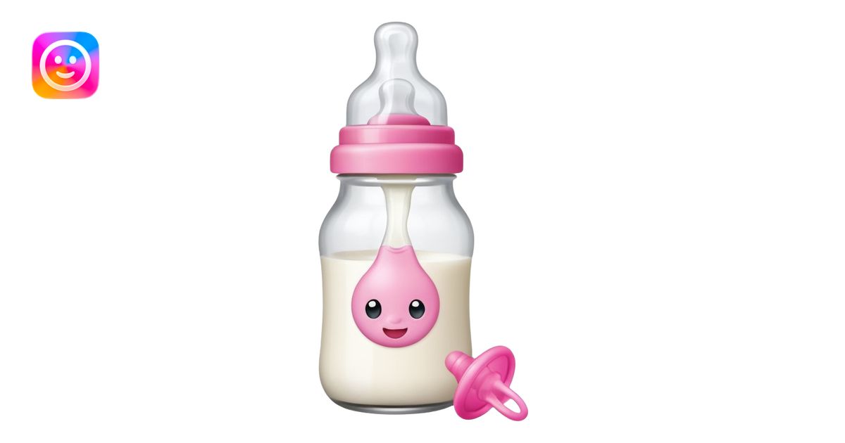 baby Milk bottle beside pacifier emoji | AI Emoji Generator
