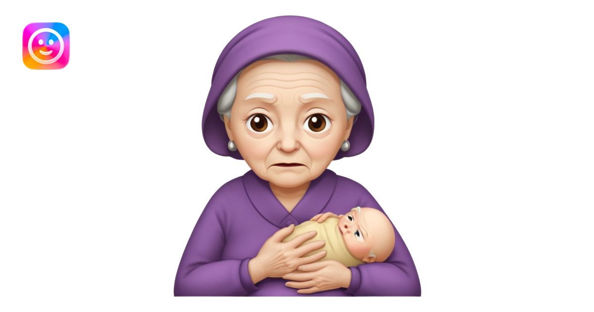 Constipated old lady emoji | AI Emoji Generator