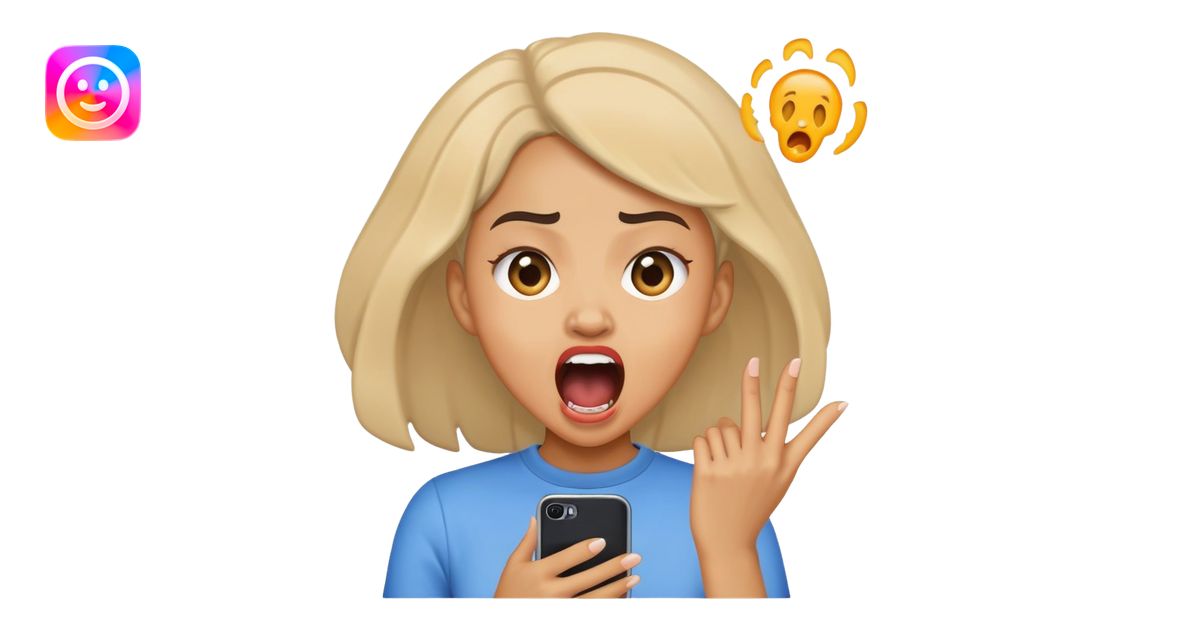 Lightskin girl watching phone screaming emoji | AI Emoji Generator