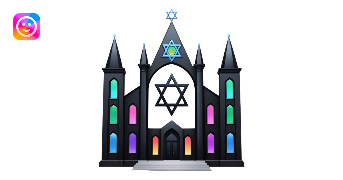 jewish synagogue temple in dark goth aesthetic style with black ...