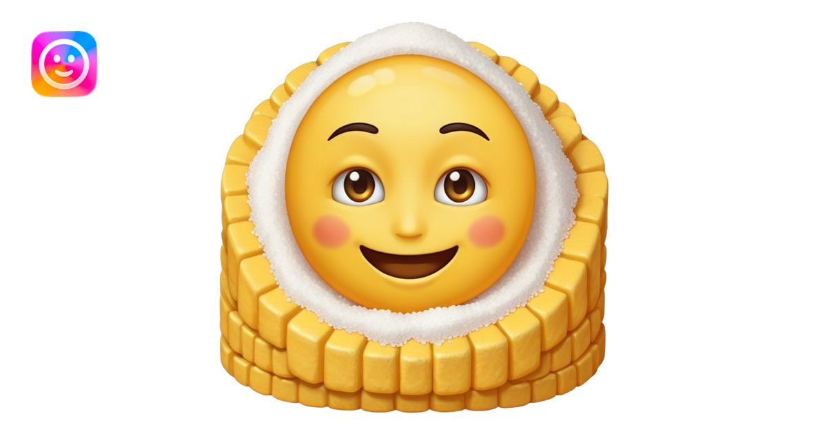 Emoji smiling infront of pile of salt emoji | AI Emoji Generator