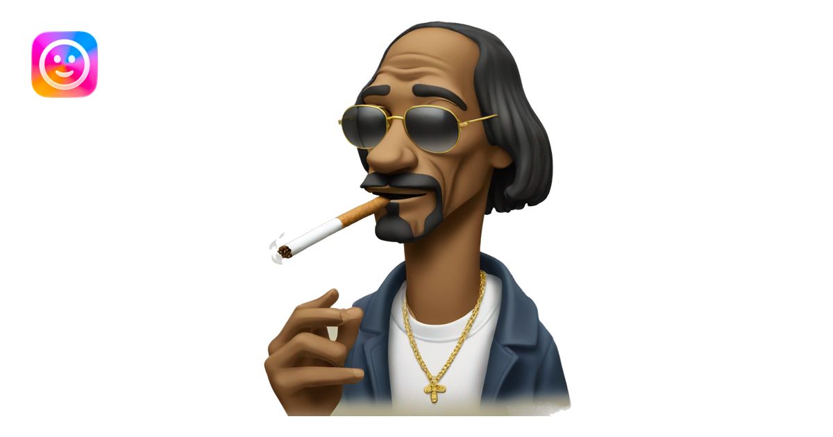 Snoop dog smoking a joint emoji | AI Emoji Generator