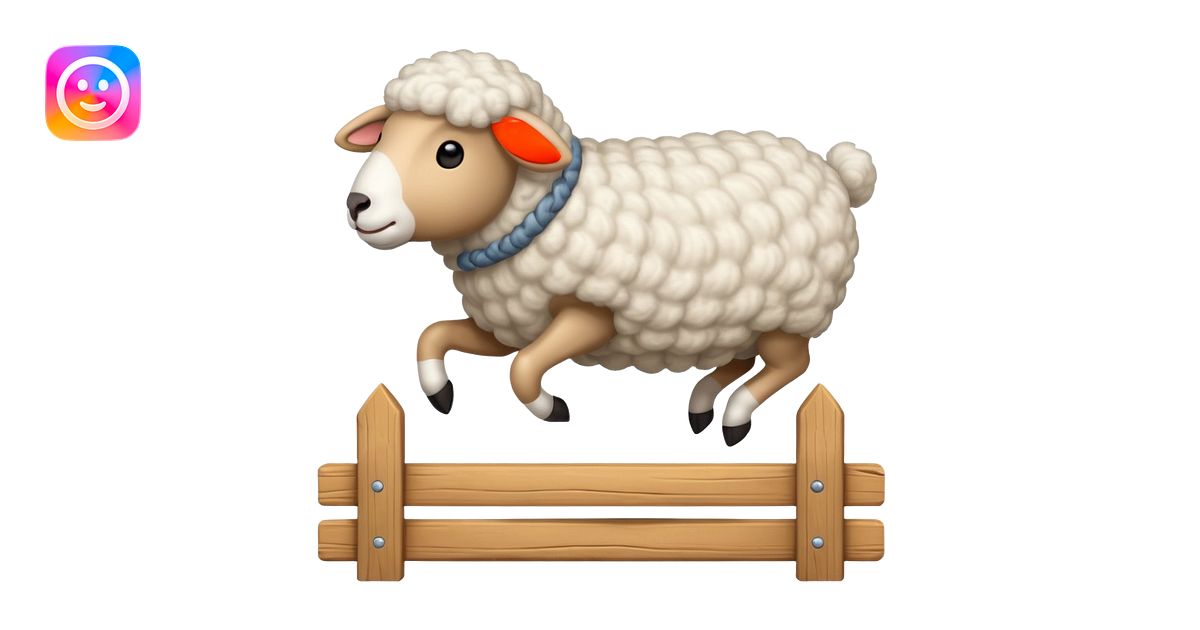 sheep jumping fence emoji | AI Emoji Generator