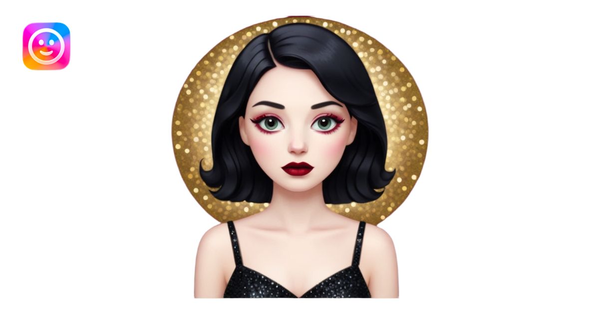 Glitter noir darling emoji | AI Emoji Generator