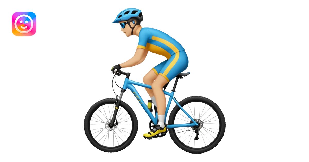 Bicicleta Mtb, ciclista montado, montaña emoji | AI Emoji Generator