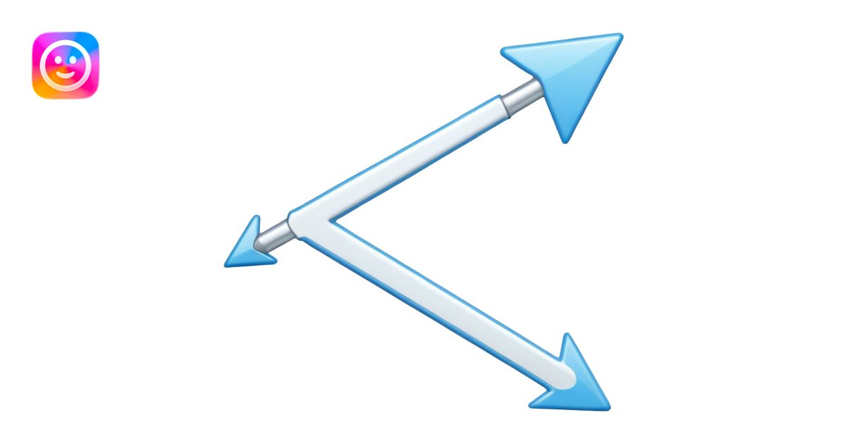 Extremely simplistic white arrow with light blue outline pointing. Make ...