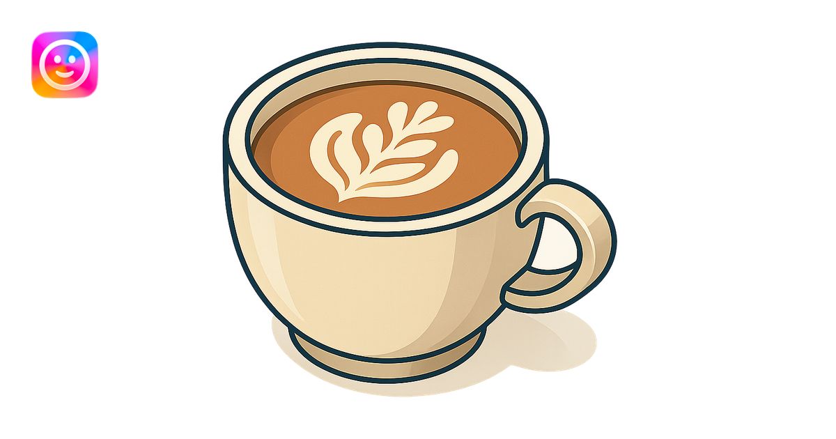 coffee in a cup with milk, isometric view, 2D isometric style, detailed ...