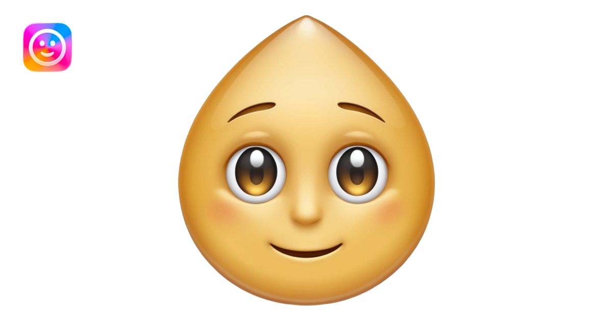 One eye on the left droplet; the right eye is absent but subtly hinted ...