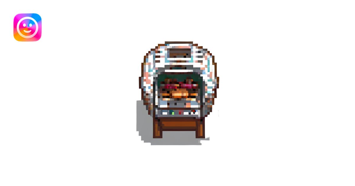 a pixel art style grill, pixelated and retro illustration | AI Emoji ...