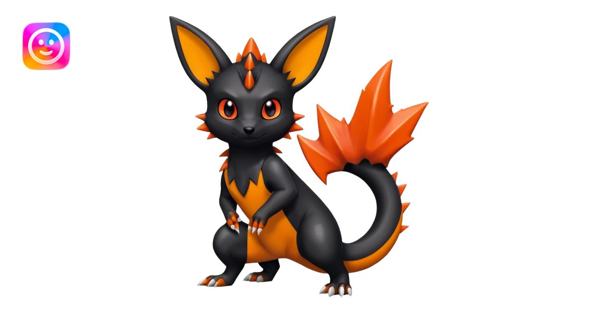 Spiky Scaley smooth glossy Umbreon-Charmeleon-Guilmon-fusion emoji | AI ...
