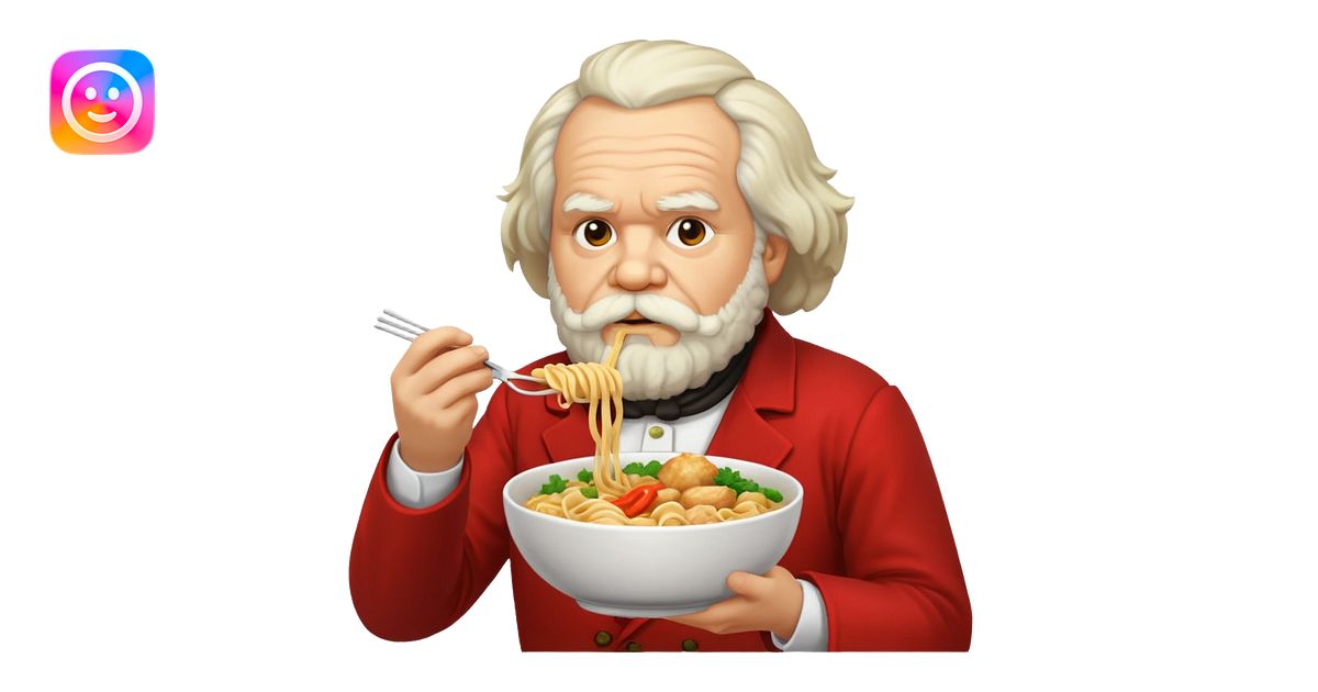 Marx ăn mì gà emoji | AI Emoji Generator