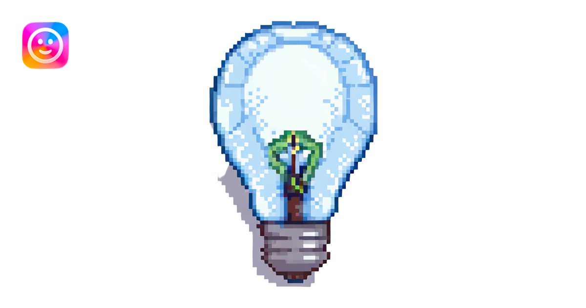 light bulb pixel art style illustration | AI Emoji Generator