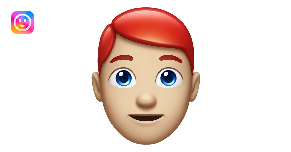 person with blue eyes and red mushroom in place of hair emoji | AI ...