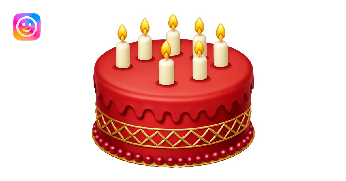red cake with golden details emoji | AI Emoji Generator