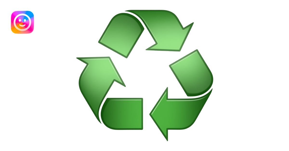 RECYCLE SYMBOL WITH ONE OF THE THREE ARROW BEING STRAIGHT emoji | AI ...
