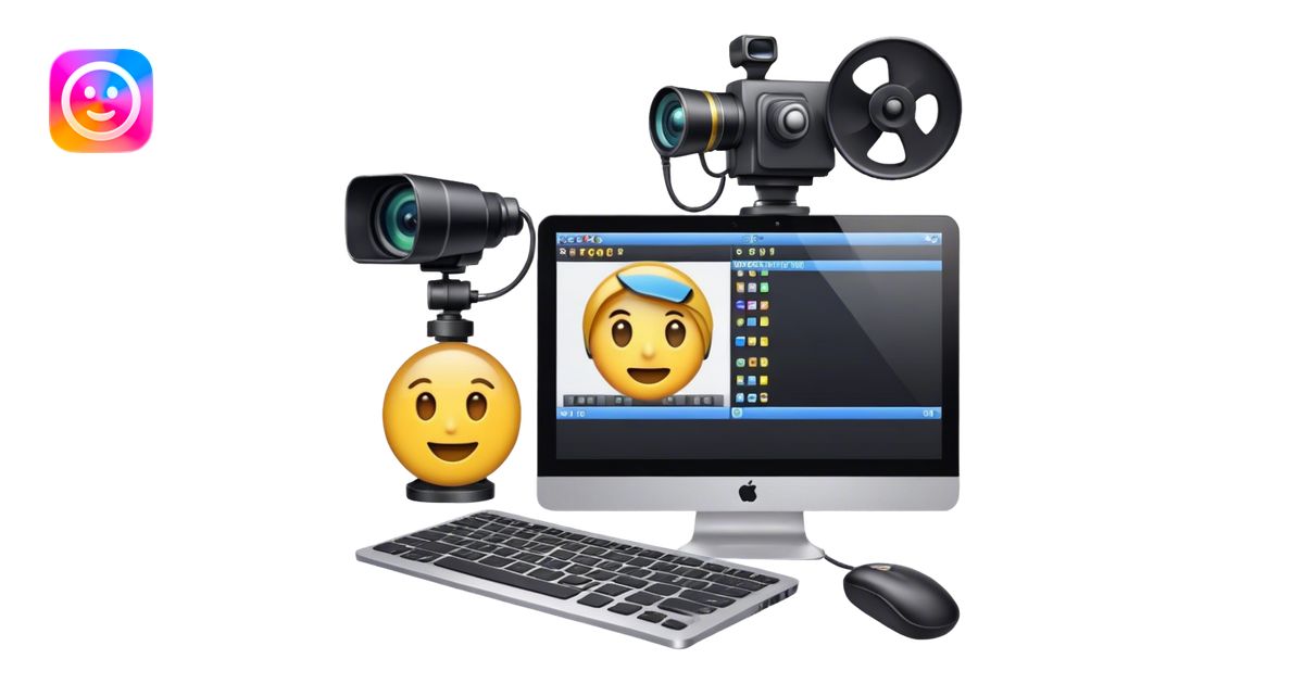 Create an emoji of video editing. Should feature a video editing ...