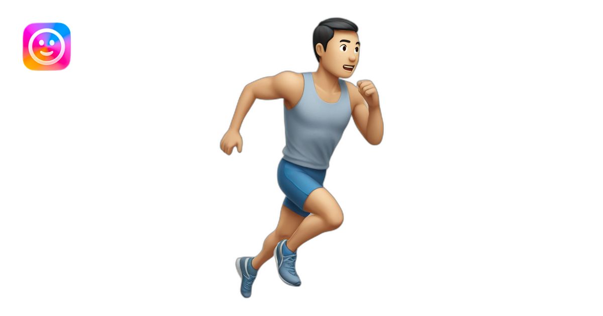 🏃：a-chinese-man-running emoji | AI Emoji Generator