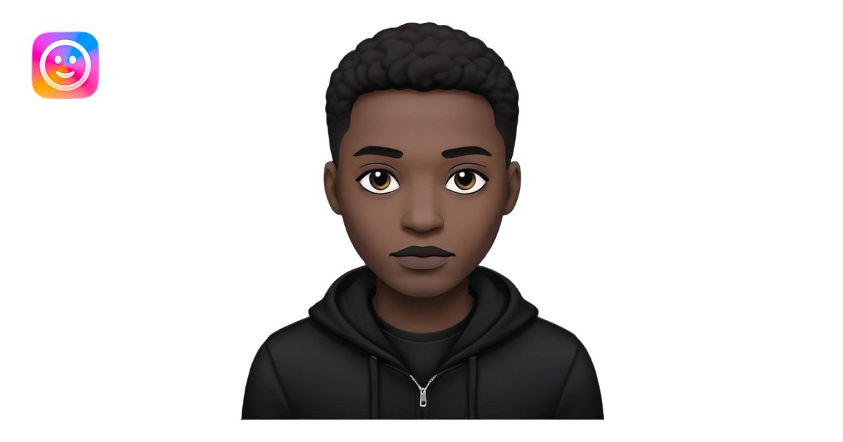Black goth man emoji | AI Emoji Generator