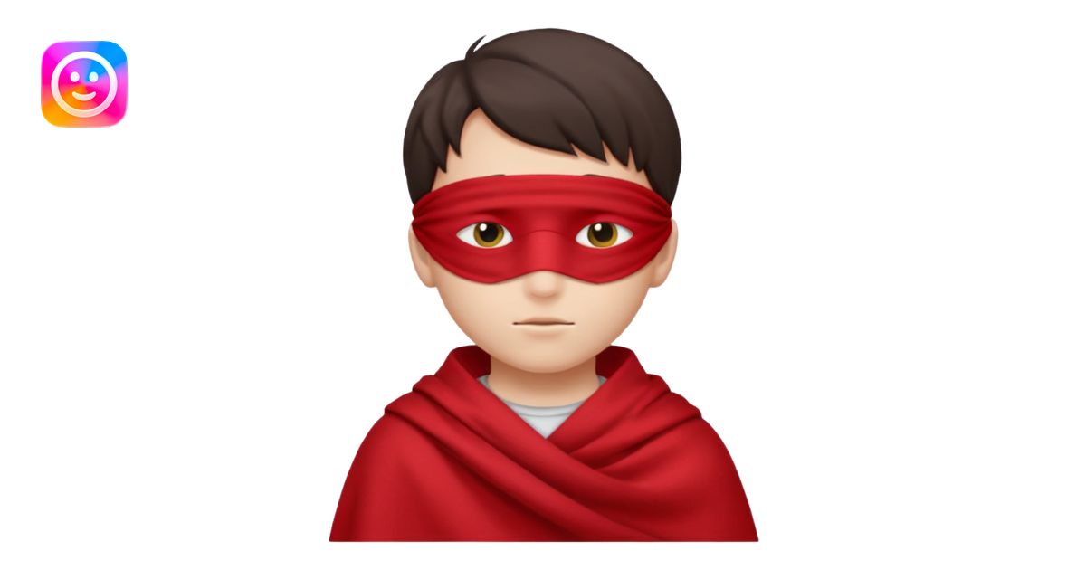 boy wearing red cloth over only eyes emoji | AI Emoji Generator