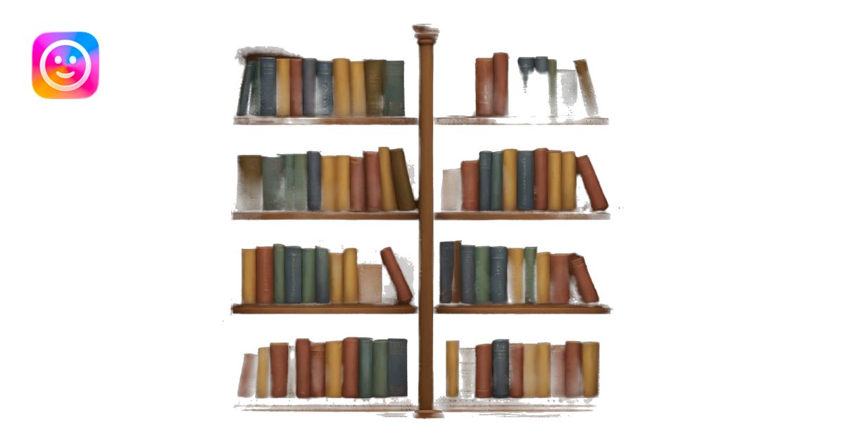 An elegant Book shelf emoji | AI Emoji Generator