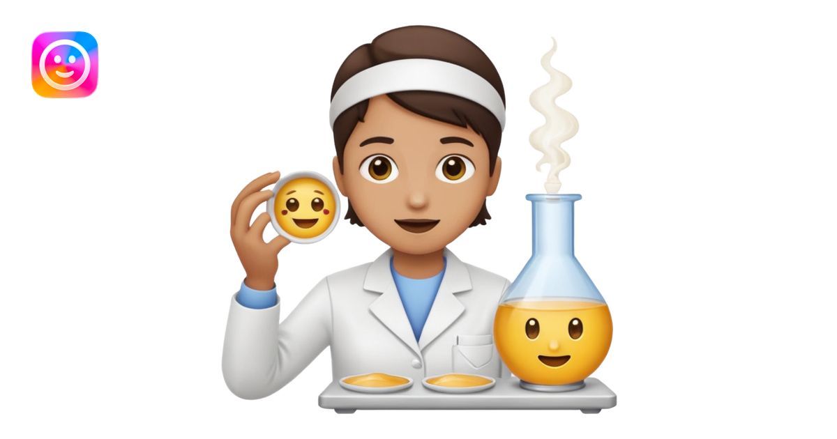 laboratory researcher analyzing dish emoji style. emoji | AI Emoji ...
